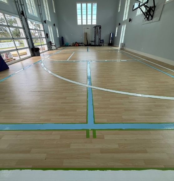 Basketball Court Striping for Private Residence in Ponte Vedra | FIELD OPS®