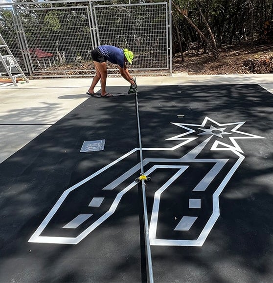 Basketball Court Striping for Private Homeowner in San Antonio | FIELD OPS®